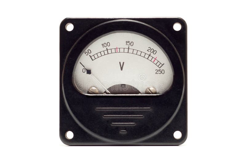 Close-up of an Vintage Ancient Voltmeter Stock Photo - Image of circuit ...