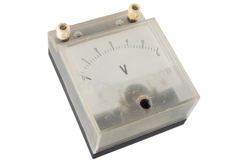 Close-up of an Vintage Ancient Voltmeter Stock Photo - Image of ...