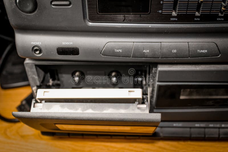 Close-up of a Vintage Audio Cassette Tape Deck Stereo System Electronic ...