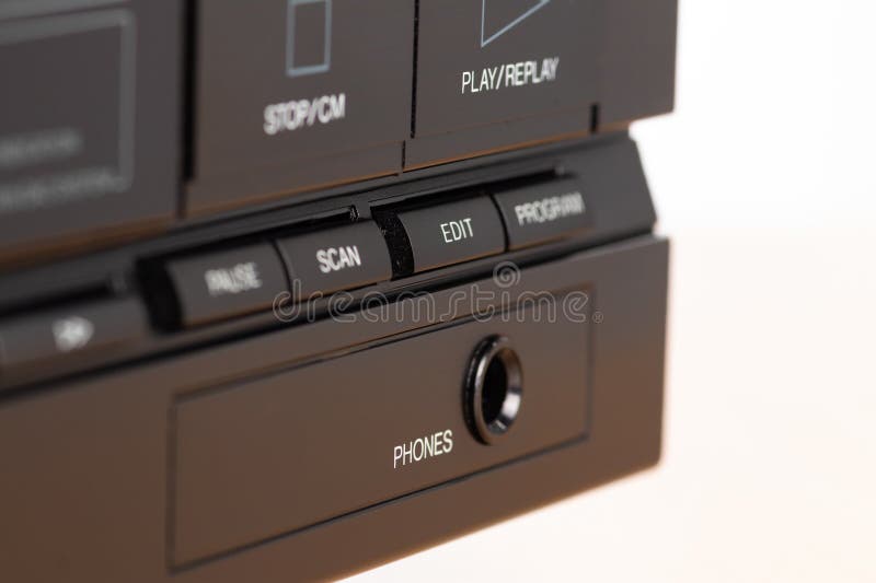 Close-Up of Vintage Audio Equipment Control Panel with Buttons and ...