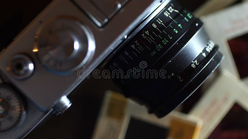 Close Up of Vintage Film Camera and Slide Films Stock Image - Image of ...