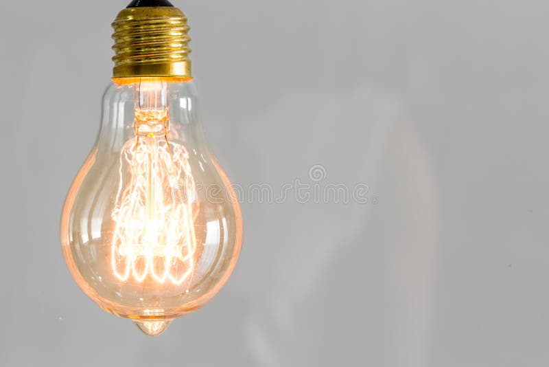 Close Up of Vintage Glowing Light Bulb Lighting Stock Photo - Image of ...
