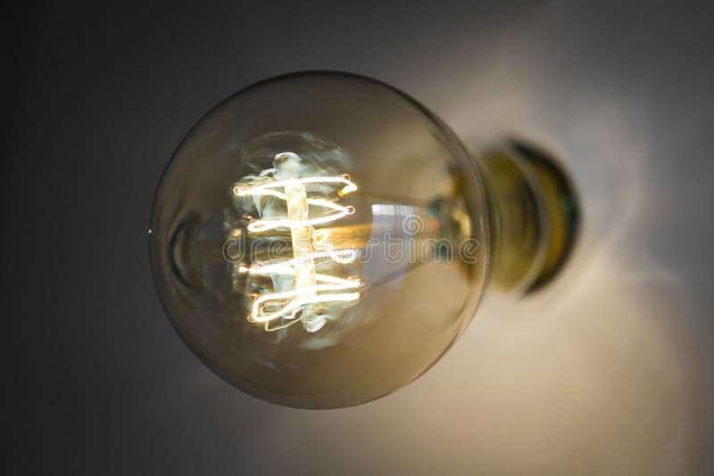 Close Up of Vintage Glowing Light Bulb Lighting Stock Photo - Image of ...
