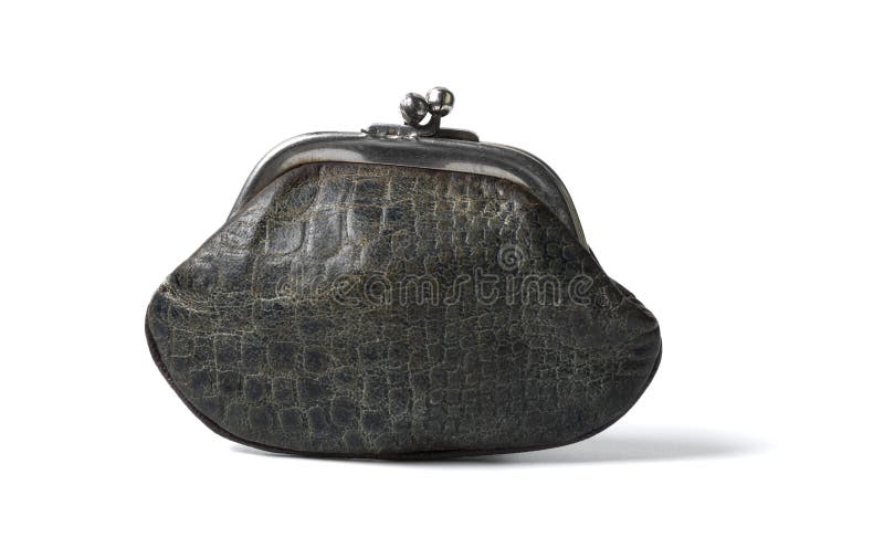 Close Up of Vintage Leather Wallet Isolated on White Background Stock ...