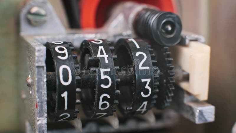 Vintage Counter: Mechanical Digits Rotate To Display Count Stock ...