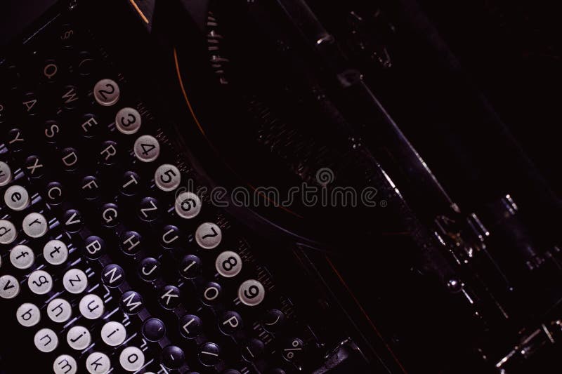Close-up of a Vintage Mechanical Typewriter Keyboard. Stock Photo ...