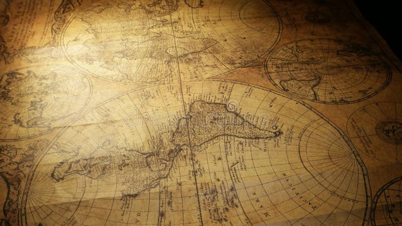 Vintage old map stock video. Video of globe, distance - 145897655