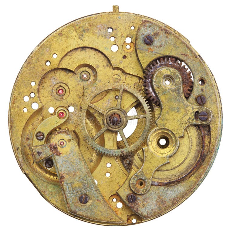 Close-up of a Vintage Rusty Clock Stock Photo - Image of precision ...