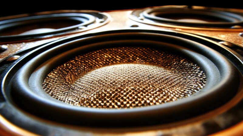 Close-up of Vintage Speaker Cone with Mesh Detailing Stock Illustration ...
