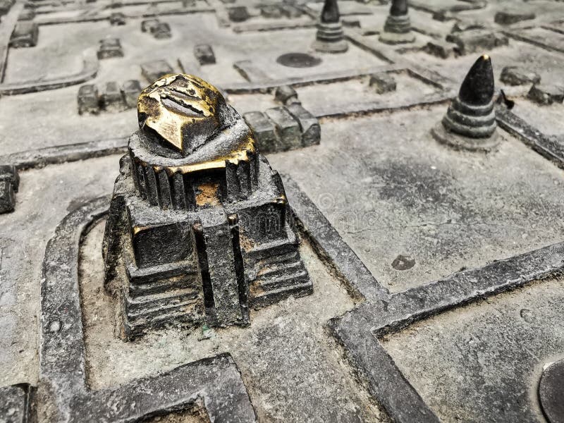 Close-up Vintage Structure is Made of Metal, Resembling a City Map ...