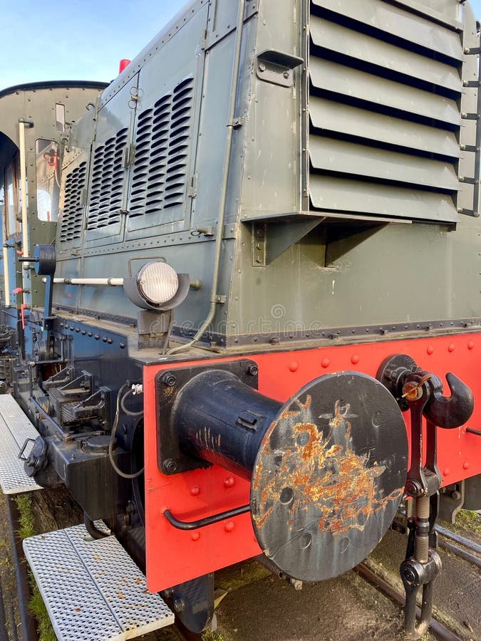 Vintage Train Engine with Rust Details Stock Photo - Image of weathered ...