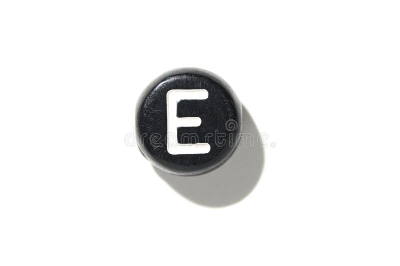 Close-up of Vintage Typewriter Key with Letter E on White Background ...