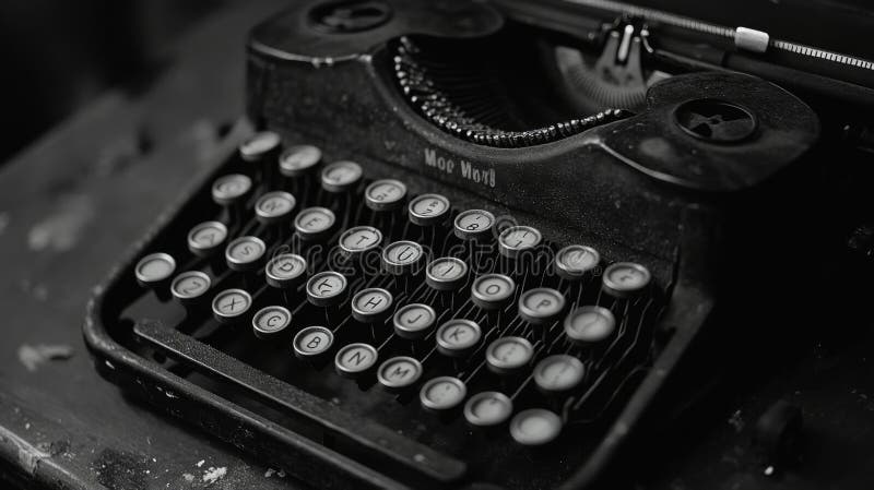 Close-up of a Vintage Typewriter Keyboard Stock Illustration ...