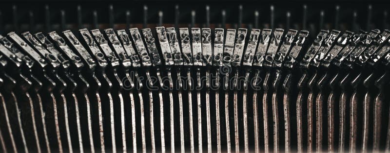 Close Up of Vintage Typewriter Letters and Symbols. Stock Image - Image ...
