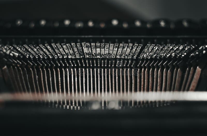 Close Up of Vintage Typewriter Letters and Symbols. Stock Photo - Image ...