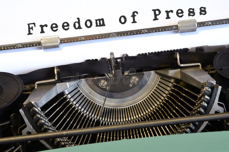 Close-up of a Vintage Typewriter with Text "Press Freedom" Stock Image ...