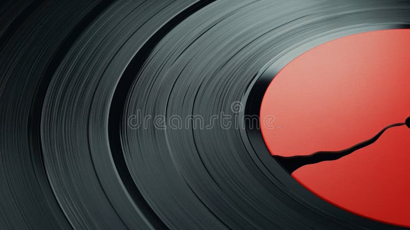 A Close Up of a Vinyl Record with the Red Side Facing Out, AI Stock ...