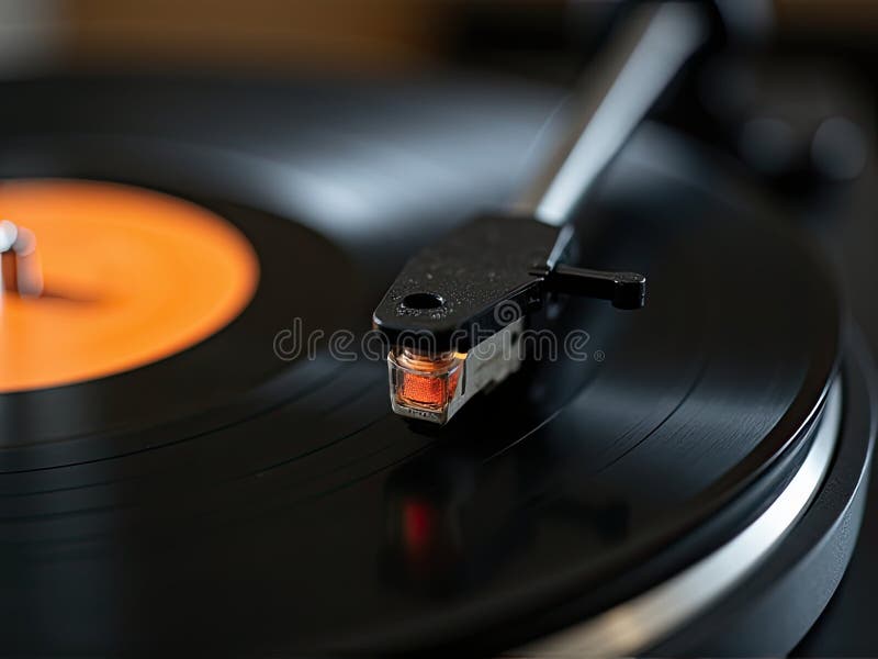 Close-up of a Vinyl Record Spinning on a Turntable, Ai Stock ...
