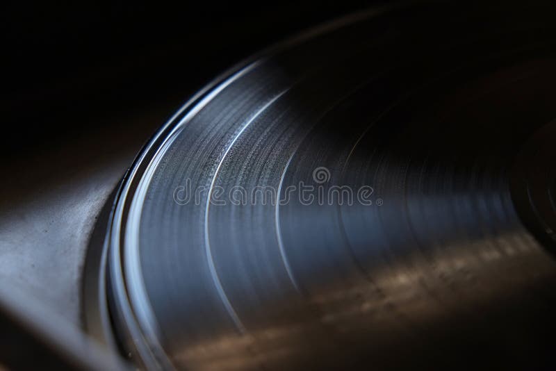 Close-up of Vinyl Record on a Turntable Stock Image - Image of label ...