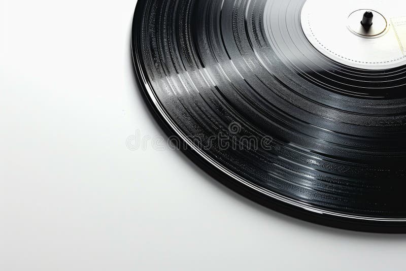 Close-Up of Vinyl Record on White Surface Reflecting Light and Shadows ...