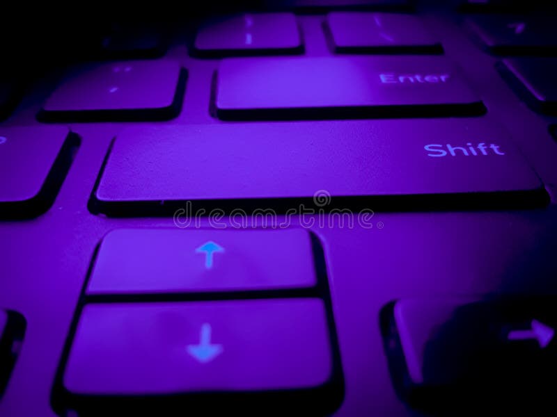 Laptop Keyboard with Green LED Lights Stock Photo - Image of green ...