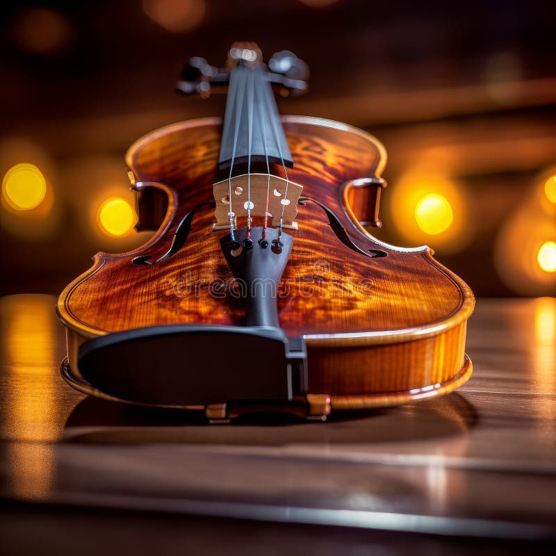 Close Up of a Violin and Bow on Old Wood Texture Generative AI Stock ...