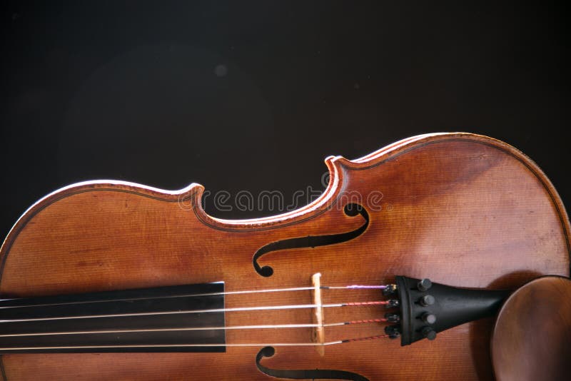 Close Up of a Violin Isolated on a Black Background Stock Photo - Image ...