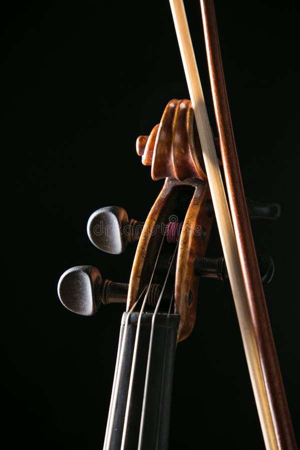 Close Up of a Violin Isolated on a Black Background Stock Photo - Image ...