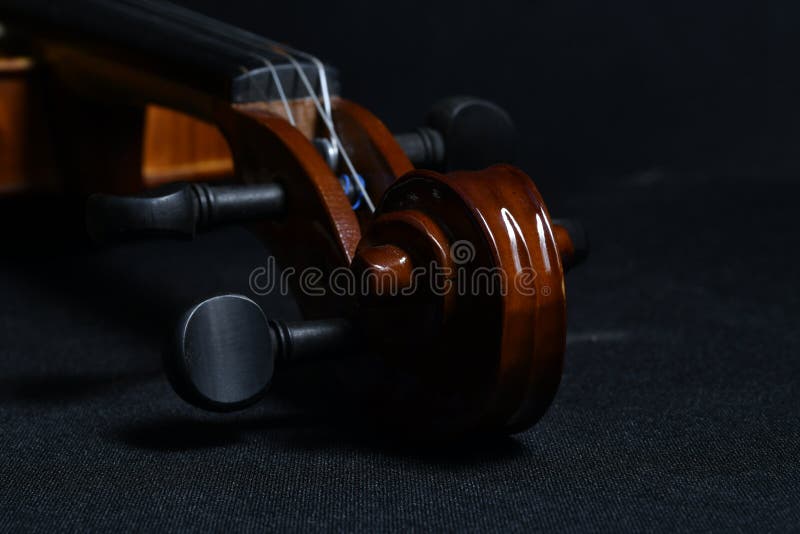 Close Up of Violin Scroll, Musical Instrument Stock Photo - Image of ...
