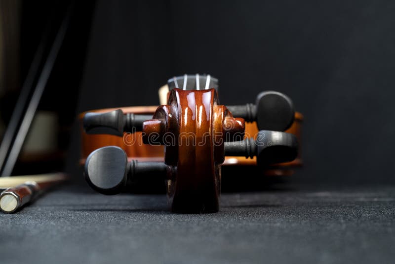 Close Up of Violin Scroll, Musical Instrument Stock Image - Image of ...