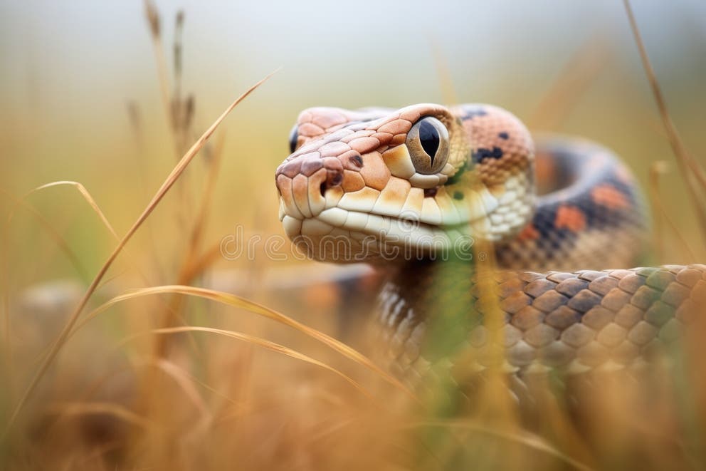 Close-up of Viper in Tall Grass Stock Image - Image of wildlife, viper ...