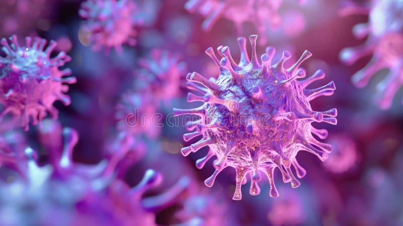 Close-up of Viral Particles, Microbial Cells, Molecular Structures ...