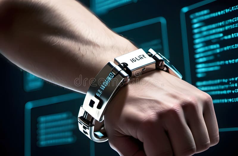 The Hacker S Digital Handcuffs_AI Generated Stock Illustration ...