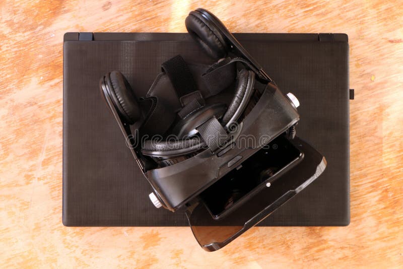 Close Up - Virtual Reality Glasses VR on the Table Stock Photo - Image ...