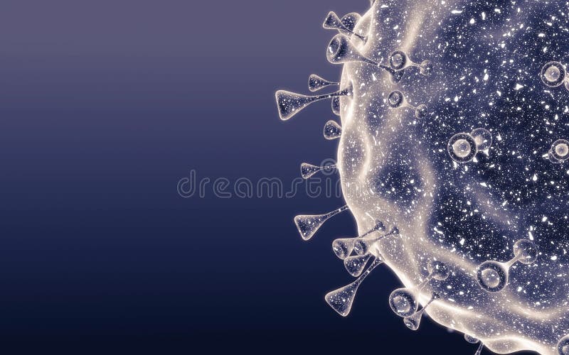 Close-up of Virus Cells or Bacteria. Flu, View of a Virus Under a ...