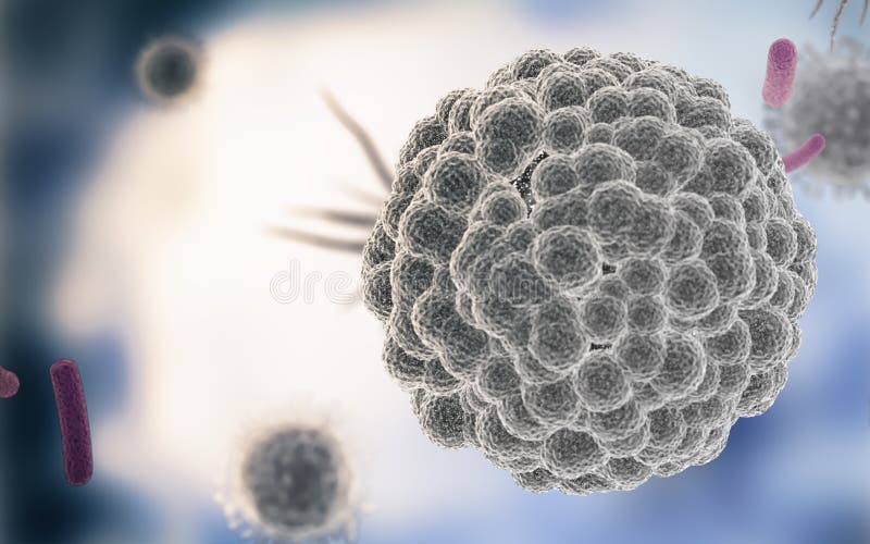 Virus Cells or Bacteria Molecule. Flu, View of a Virus Under a ...