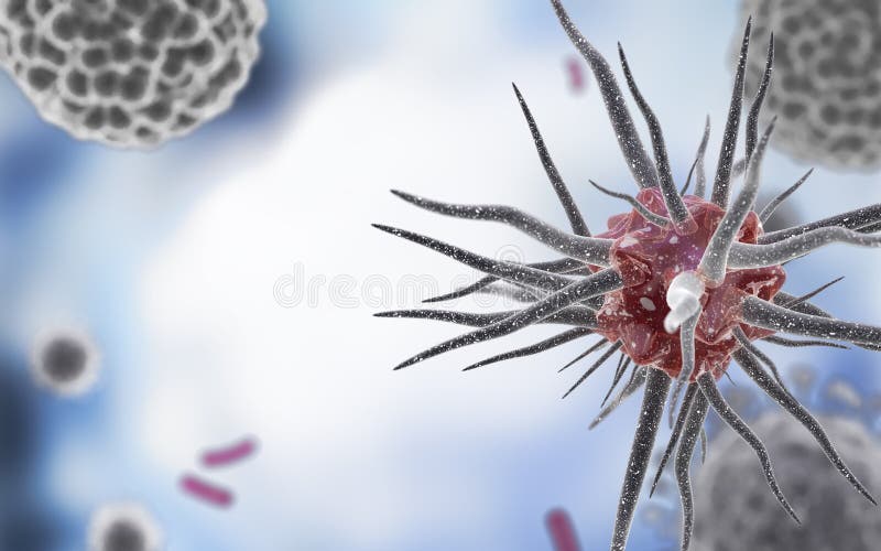 Virus Cells or Bacteria Molecule. Flu, View of a Virus Under a ...