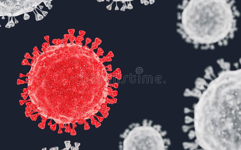 Close-up of Virus Cells or Bacteria. Flu, View of a Virus Under a ...