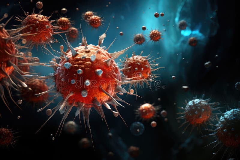 A close up of a virus stock illustration. Illustration of microscopic ...