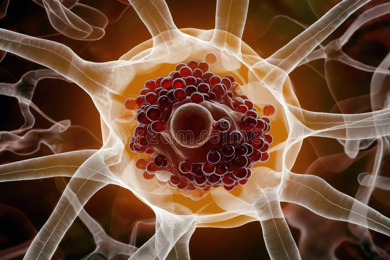 Close-up of Virus Dissolving Under Microscope Stock Illustration ...