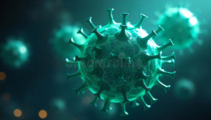 Close-up of a Virus Floating in the Air Looks Scary Stock Illustration ...
