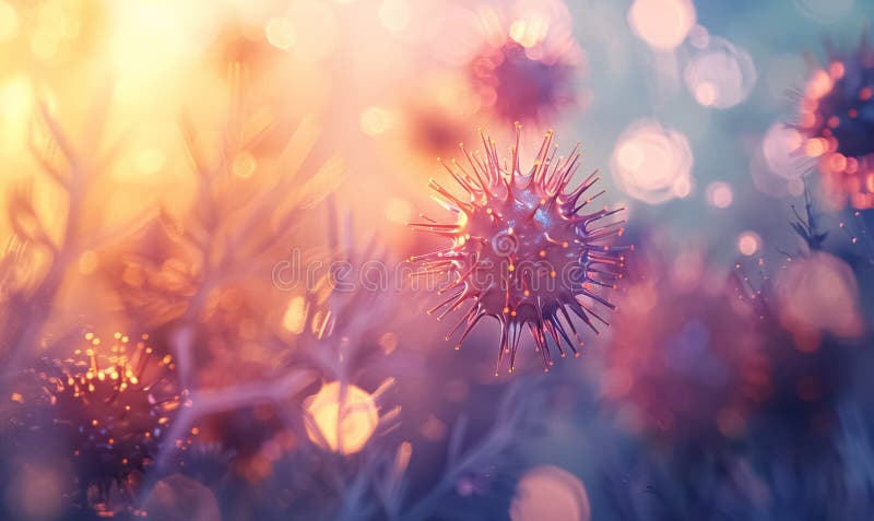 Microscopic View Virus Pink Blue Hues Stock Photos - Free & Royalty ...