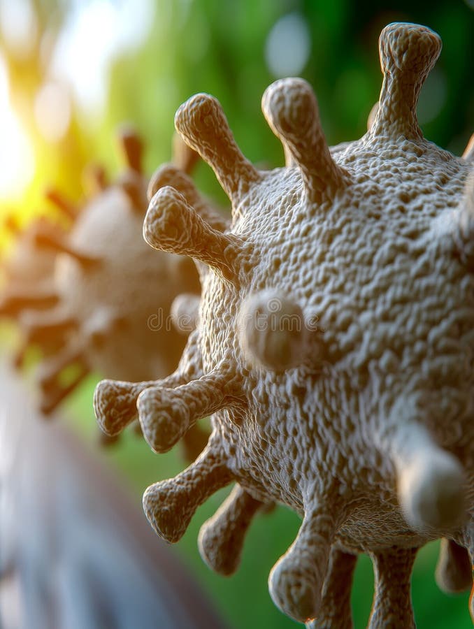 Close-up of Virus Particles in Nature Setting with Sunlight Stock Image ...