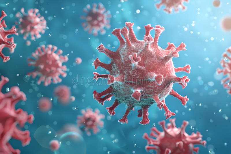 Close-up of a Virus Under Microscope. Digital Art. Scientific ...