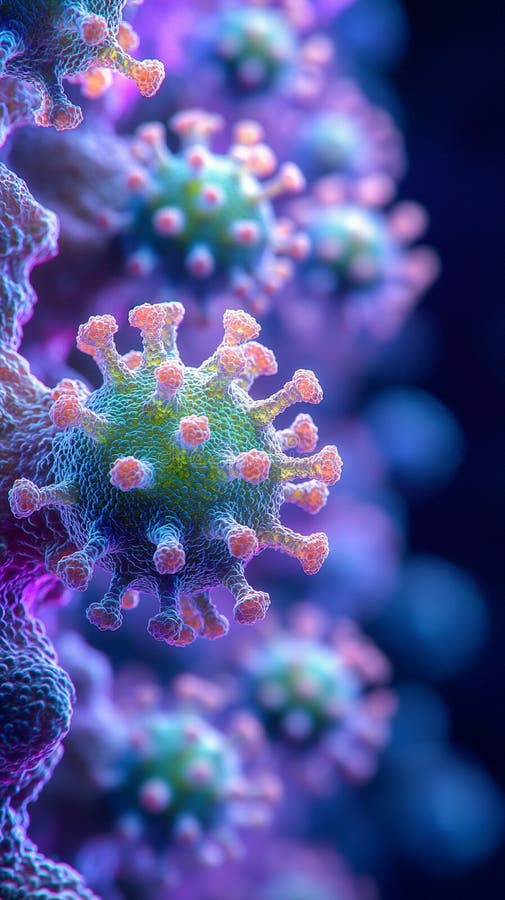 A Virus Under a Microscope, Highlighting Its Unique Structure Stock ...