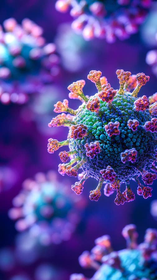 A Virus Under A Microscope Highlighting Its Unique Structure Stock Illustration Illustration