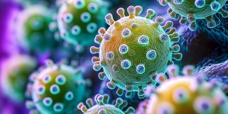 A Virus Under a Microscope, Highlighting Its Unique Structure Stock ...