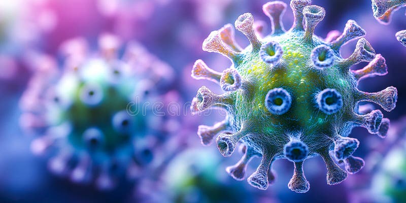 A Virus Under A Microscope Highlighting Its Unique Structure Stock Illustration Illustration
