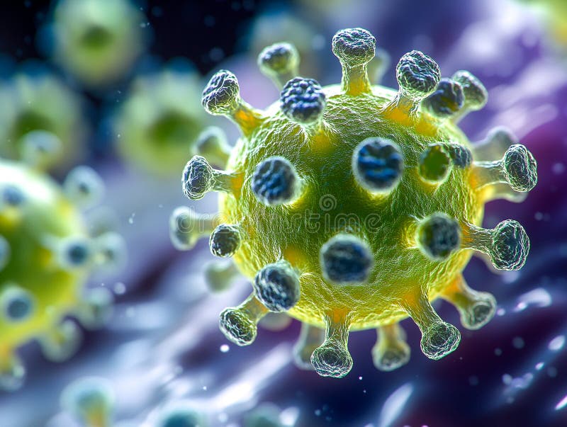 A Virus Under a Microscope, Highlighting Its Unique Structure Stock ...