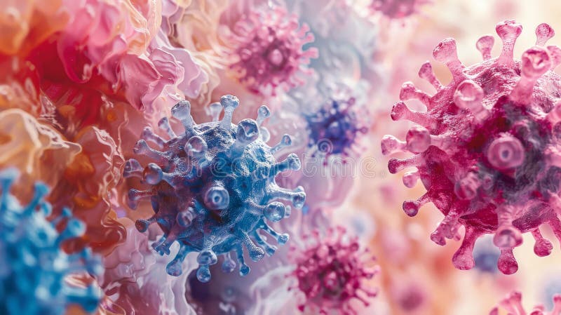 Microscopic View of Virus.Visualizing a Pandemic Stock Illustration ...